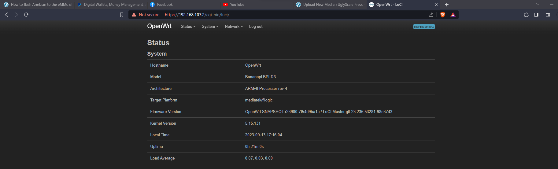 Setting up the Banana-R3 with OpenWRT – UglyScale Press